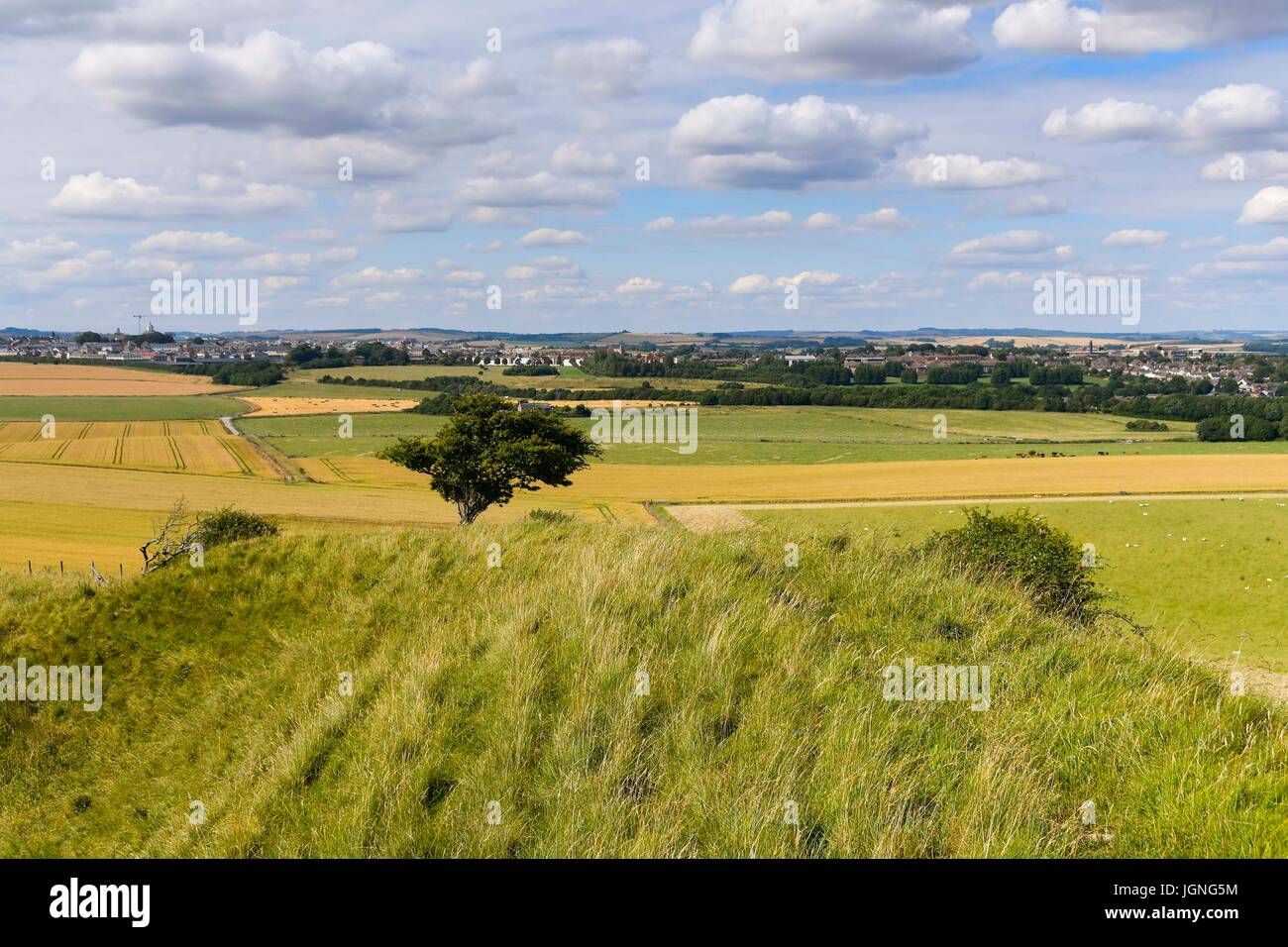 Dorchester, Dorset, UK. 8th July 2017. UK Weather. View North to ...