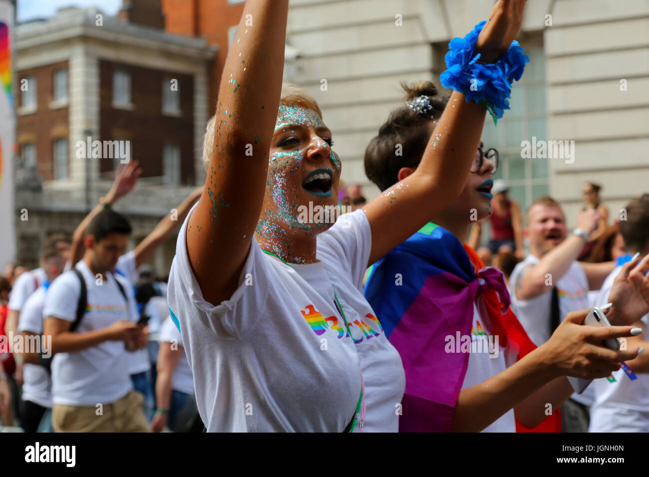 London, UK. 8th Jul, 2017. 2017 Pride in London parade following a ...