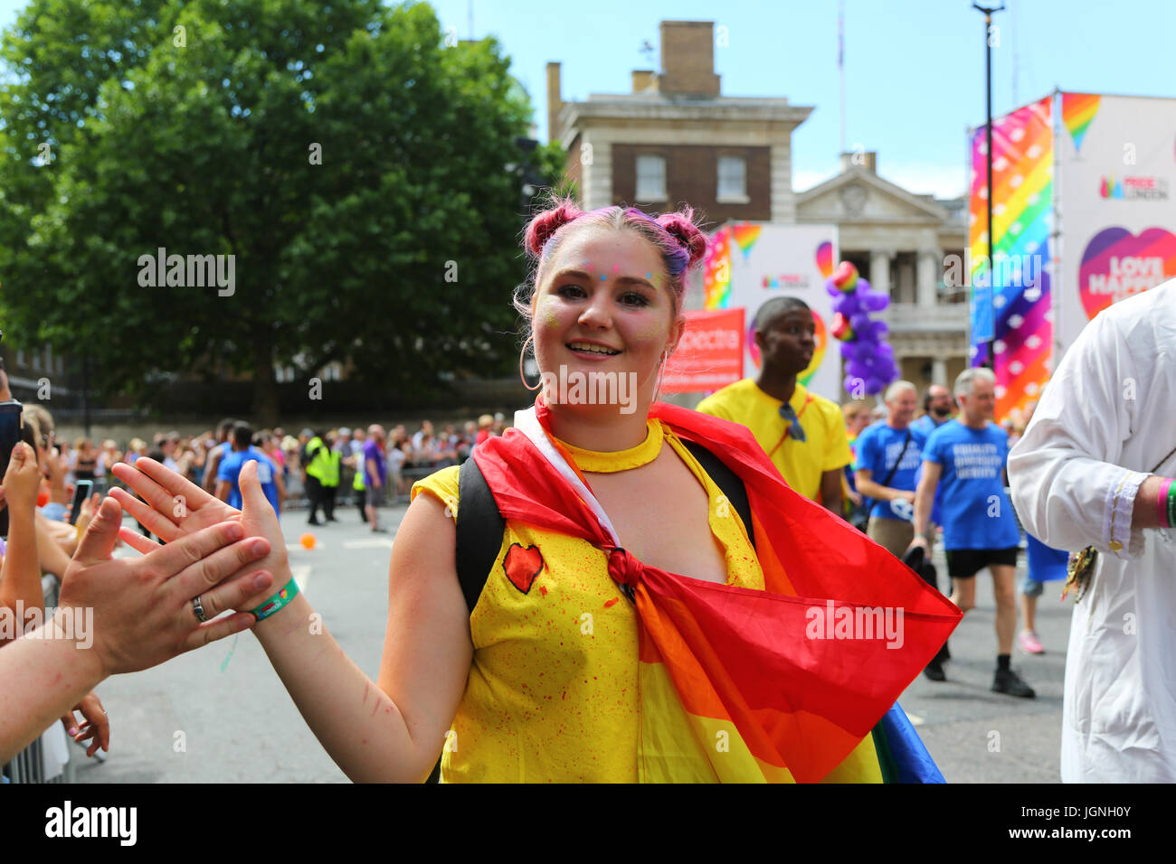 London, UK. 8th Jul, 2017. 2017 Pride in London parade following a ...