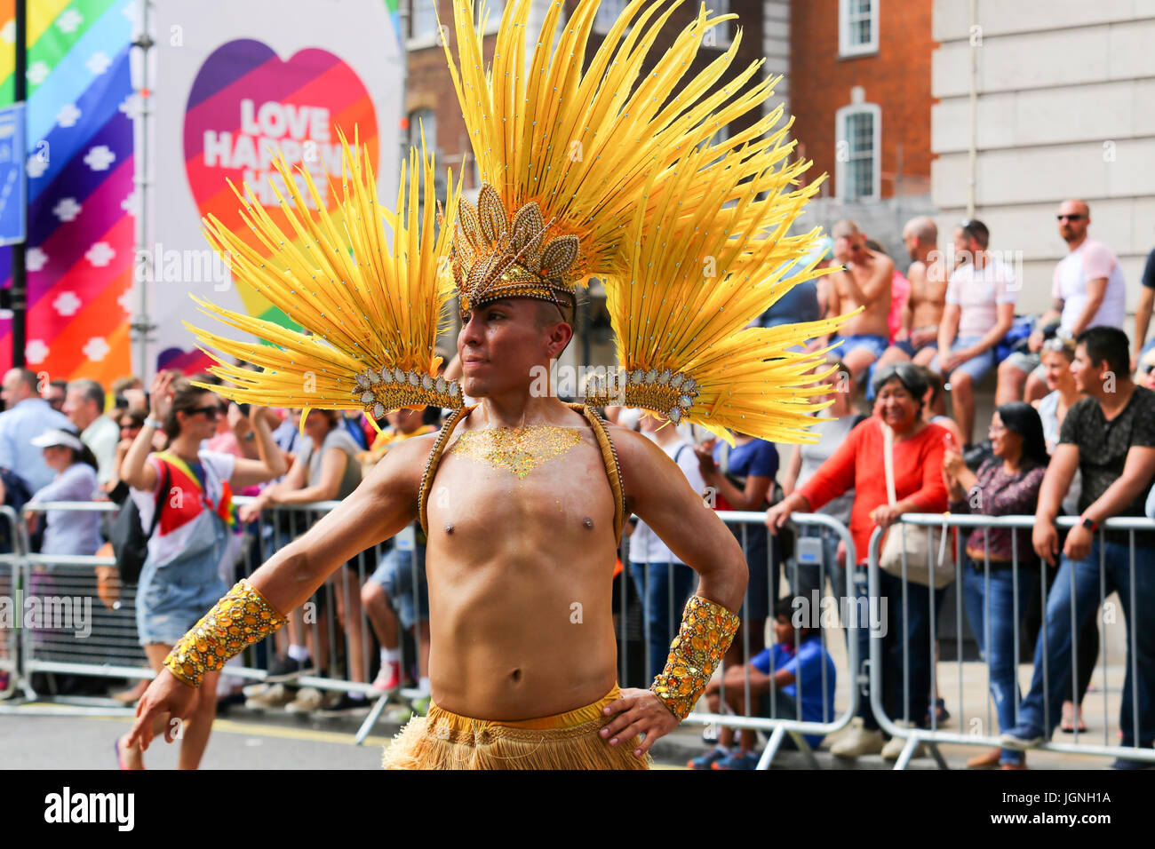 London, UK. 8th Jul, 2017. 2017 Pride in London parade following a ...