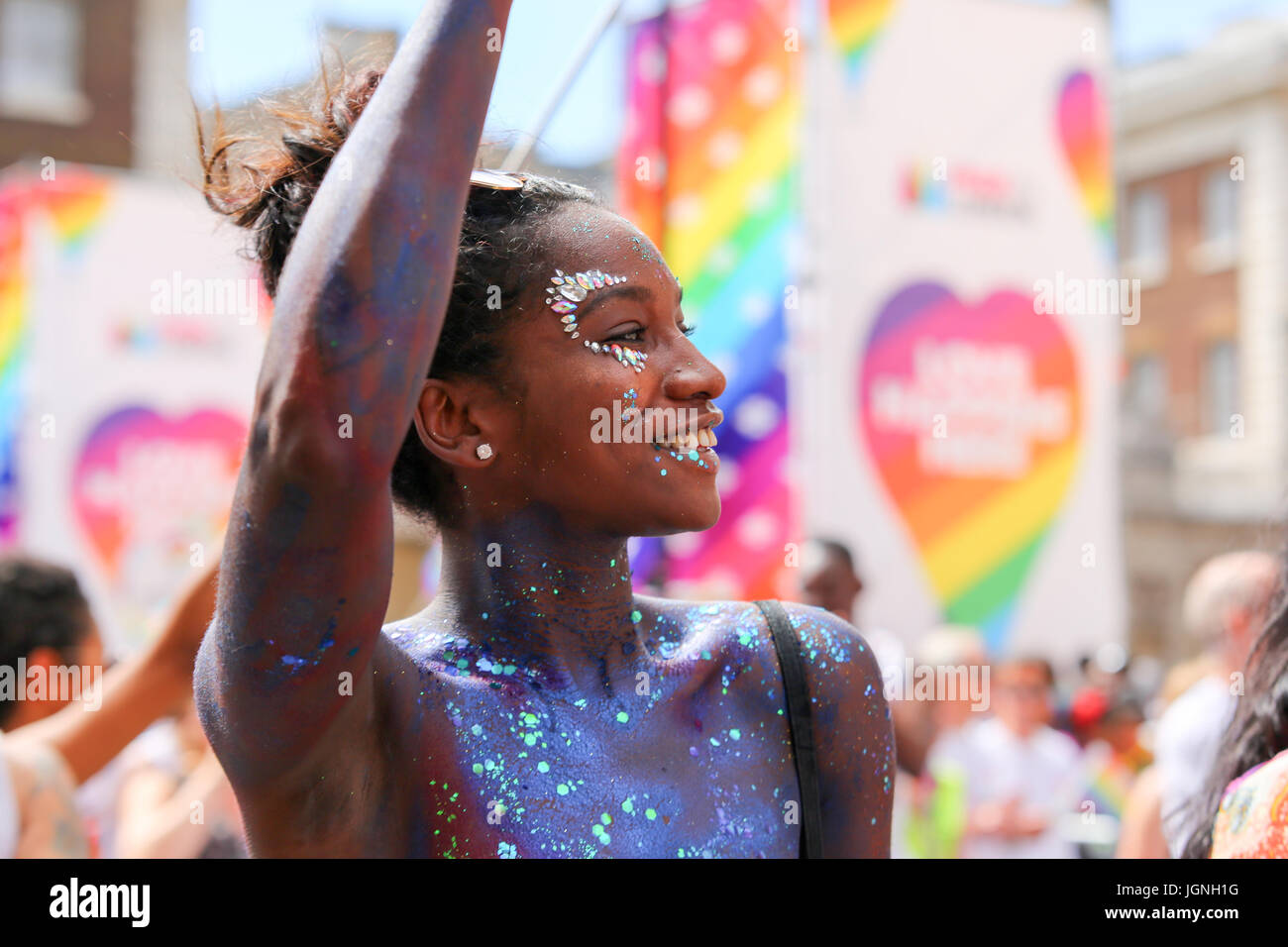 London, UK. 8th Jul, 2017. 2017 Pride in London parade following a ...