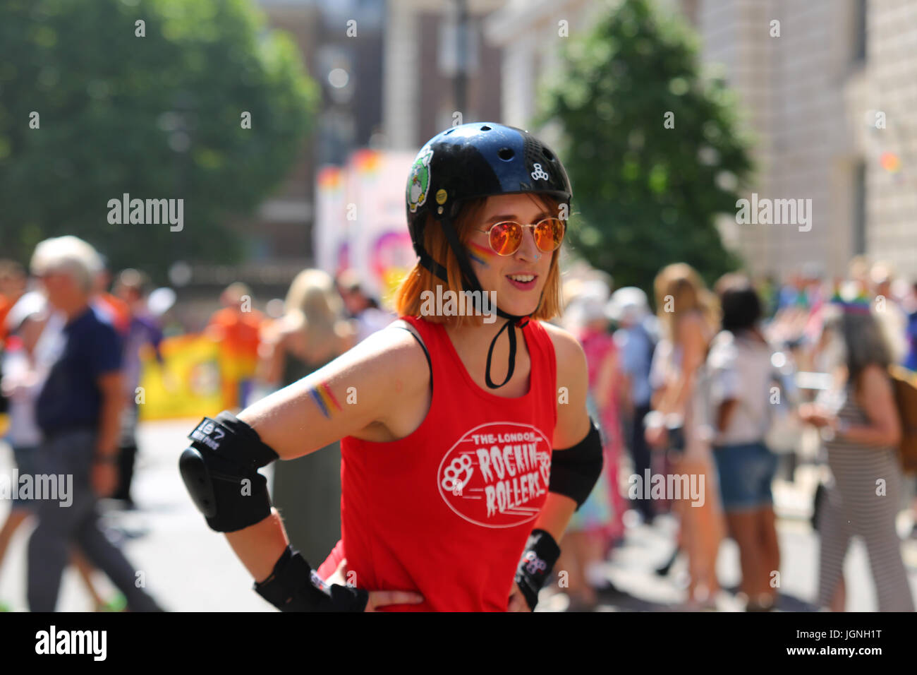 London, UK. 8th Jul, 2017. 2017 Pride in London parade following a ...