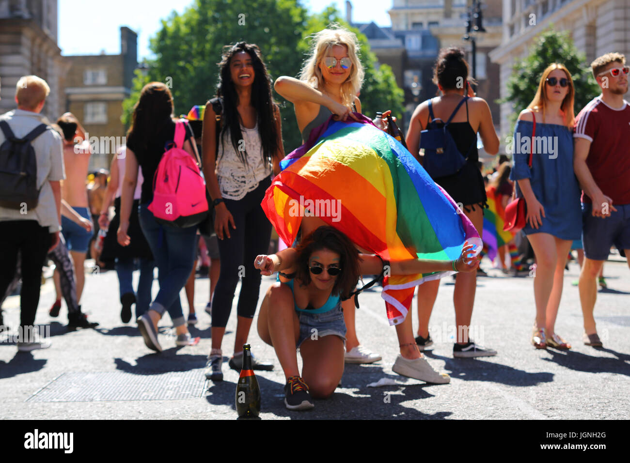 London, UK. 8th Jul, 2017. 2017 Pride in London parade following a ...