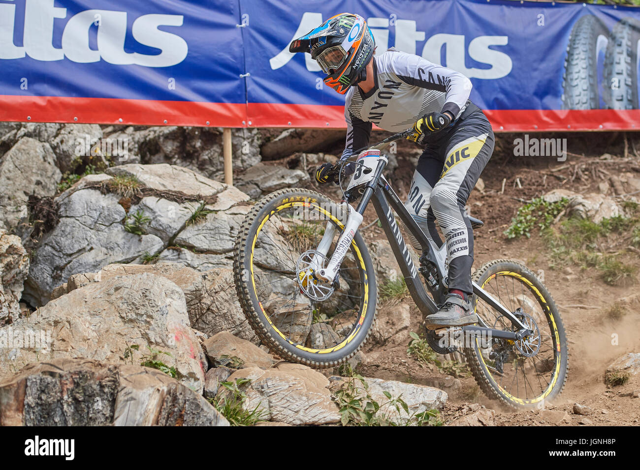Lenzerheide, Switzerland. 7 July 2017. Troy Brosnan from CANYON FACTORY ...