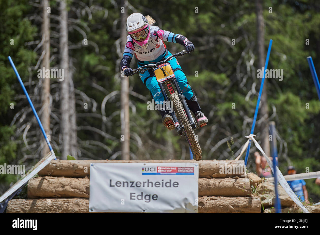 Lenzerheide, Switzerland. 8 July 2017. Tracey Hannah from POLYGON UR ...