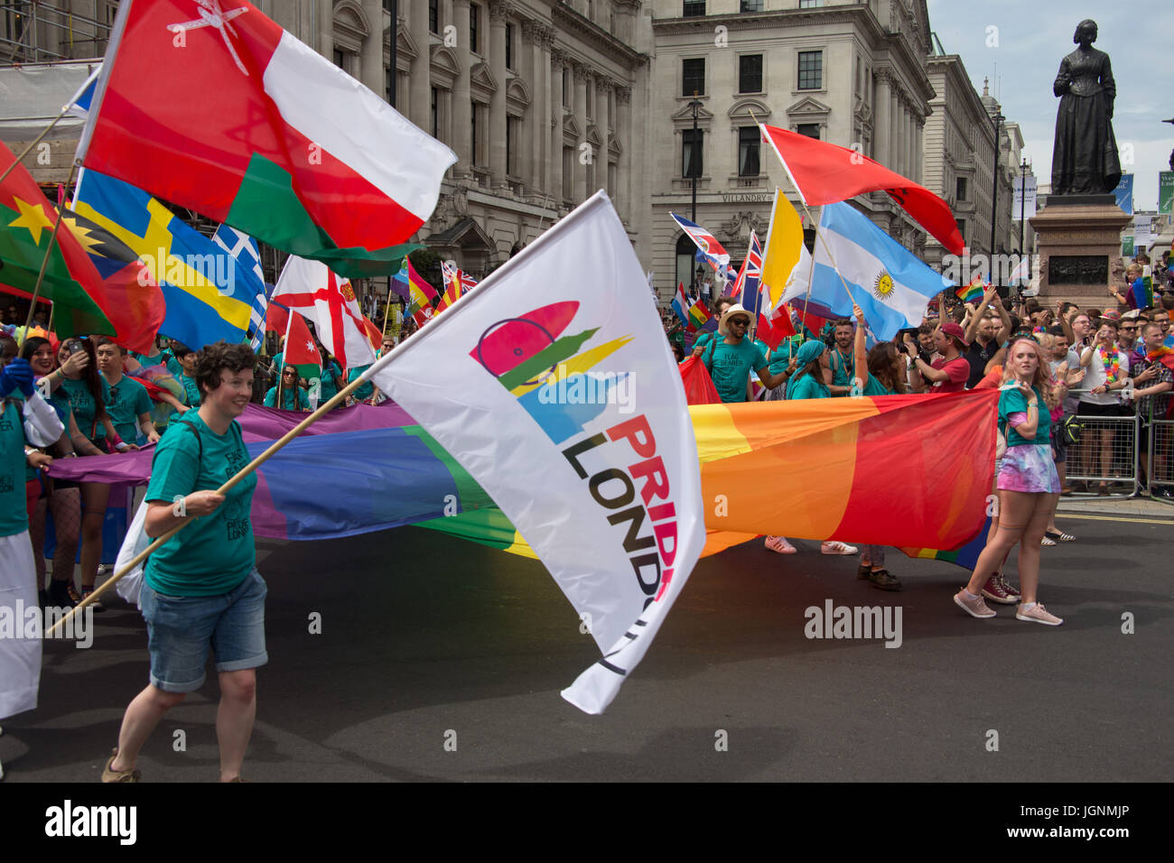 London, UK. 8th Jul, 2017. LGBT Community enjoying parade in London ...