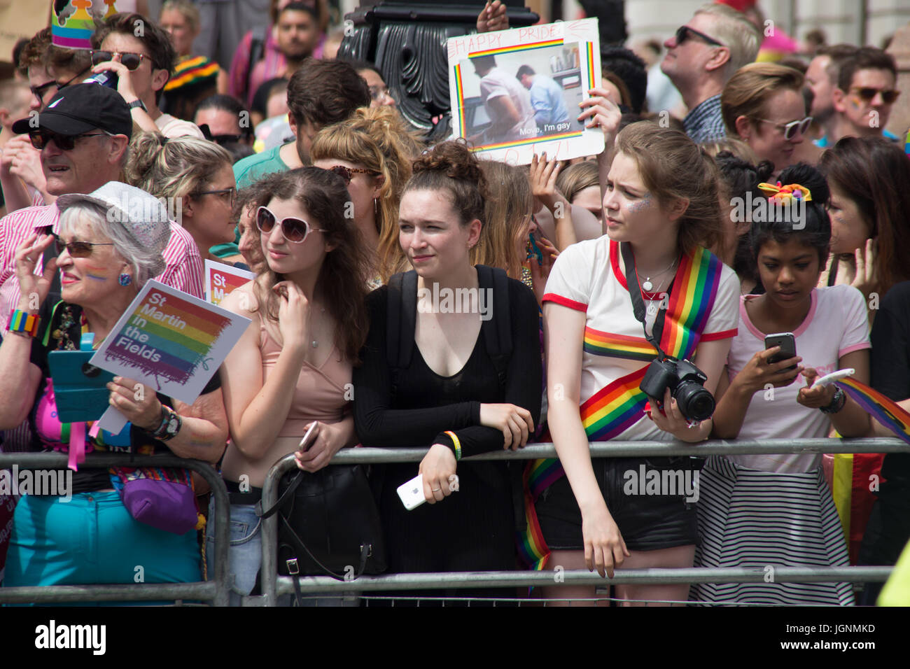London, UK. 8th Jul, 2017. LGBT Community enjoying parade in London ...