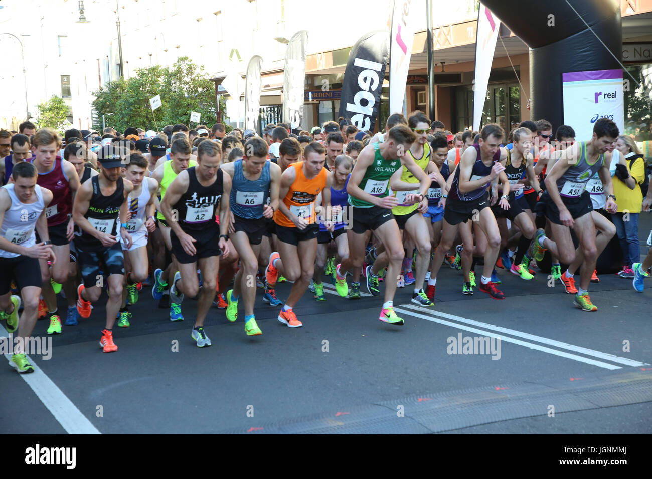 Sydney, Australia. 9 July 2017. Pictured: runners start the 10k race ...