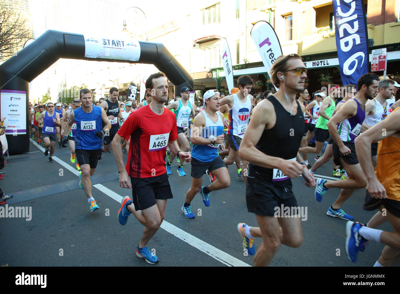 Sydney, Australia. 9 July 2017. Pictured: runners start the 10k race ...