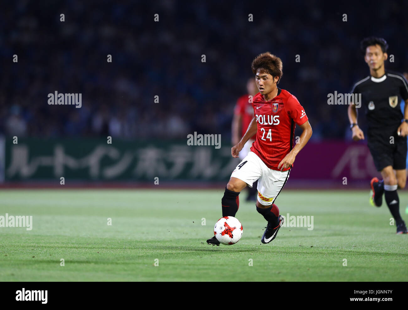 Kanagawa, Japan. 5th July, 2017. Takahiro Sekine (Reds) Football/Soccer ...