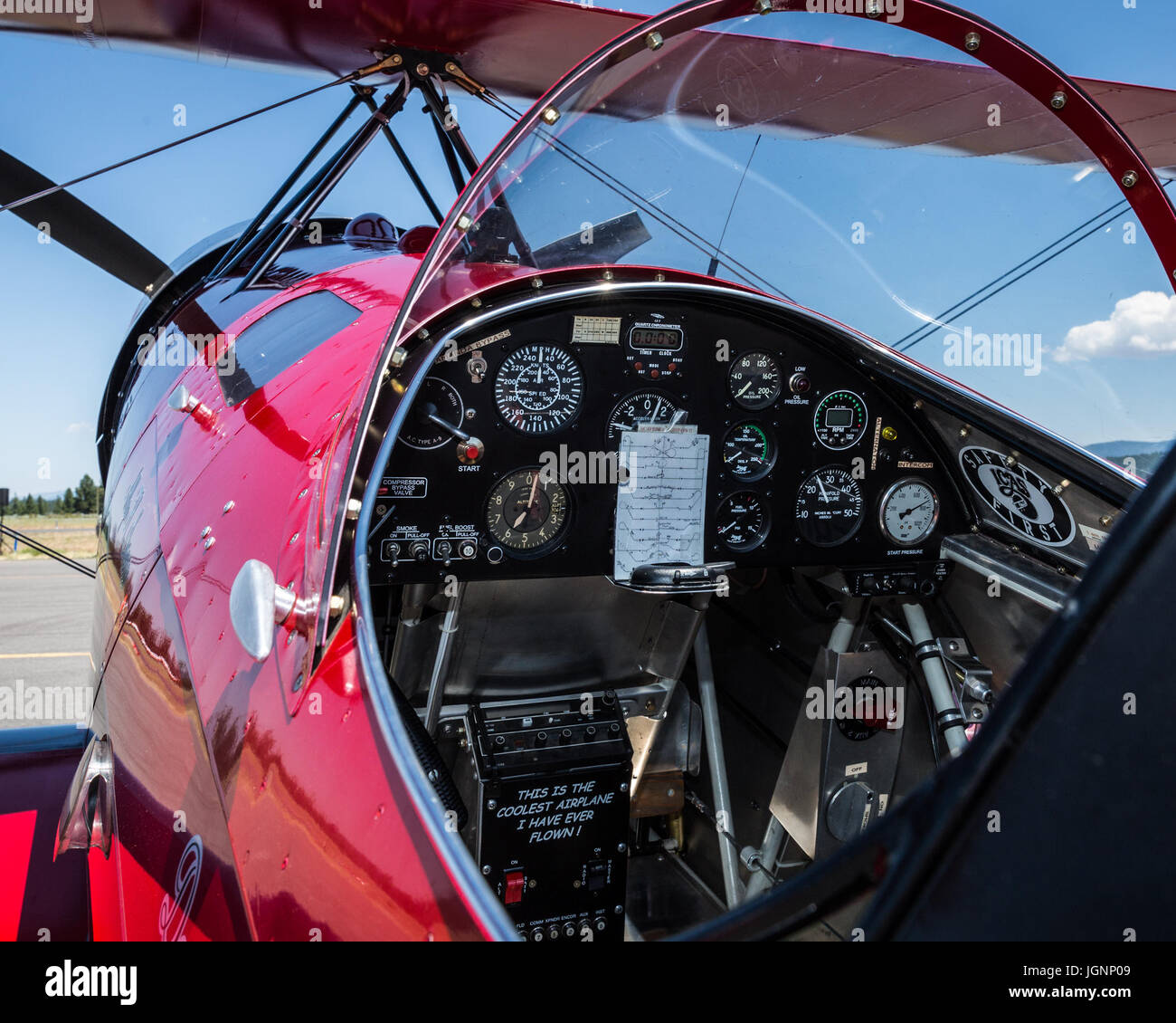 Truckee, California, USA. 8th July, 2017. Cockpit of a BF9-2 Biplane ...
