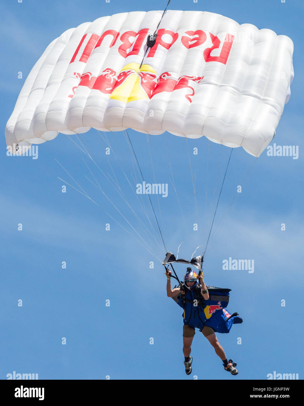 Truckee, California, USA. 8th July, 2017. A member of the Red Bull Air ...