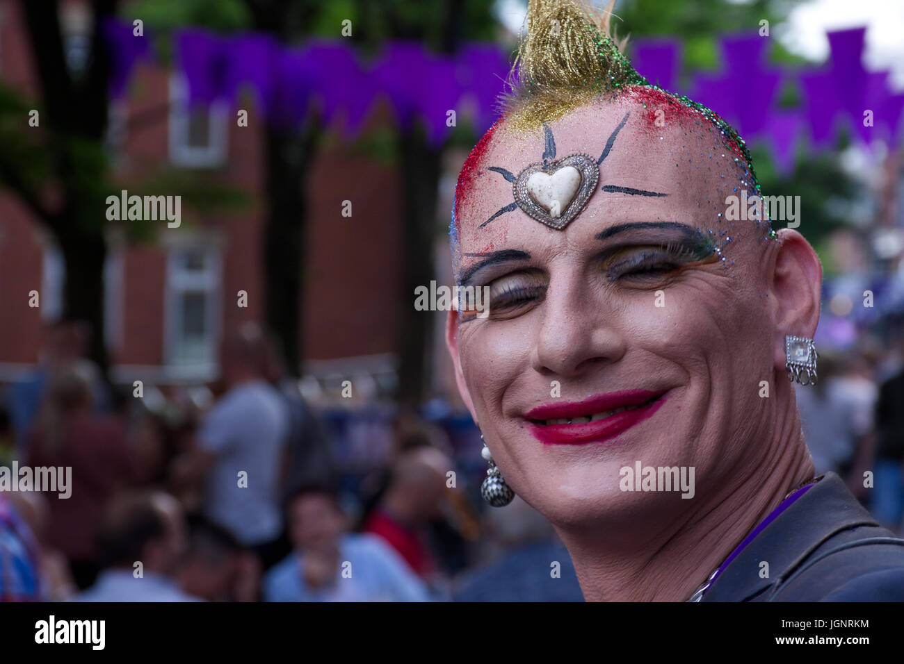 Manchester,UK.08th July ,2017.Happy person on Sparkle transgender pride ...
