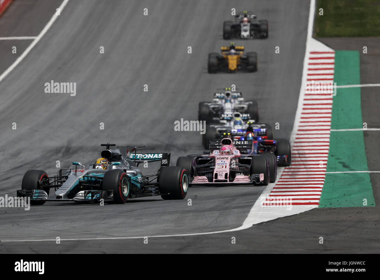 Spielberg, Austria. 9th July, 2017. LEWIS HAMILTON of Great Britain and ...