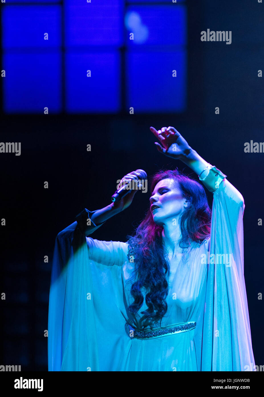 Swedish pop singer Pauline Skott performs at the fashion presentation ...