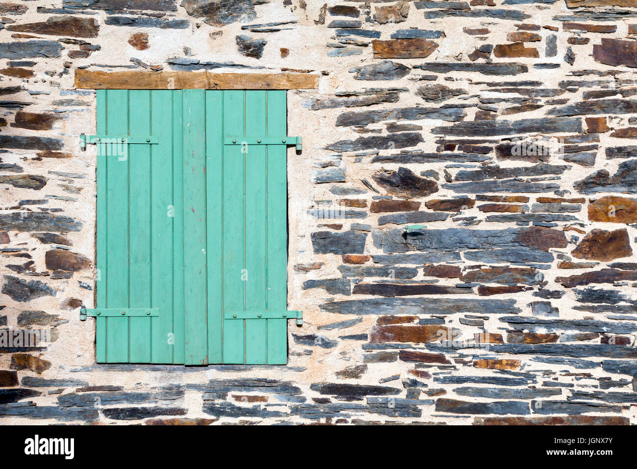 Rustic window with wooden shutters hi-res stock photography and images ...