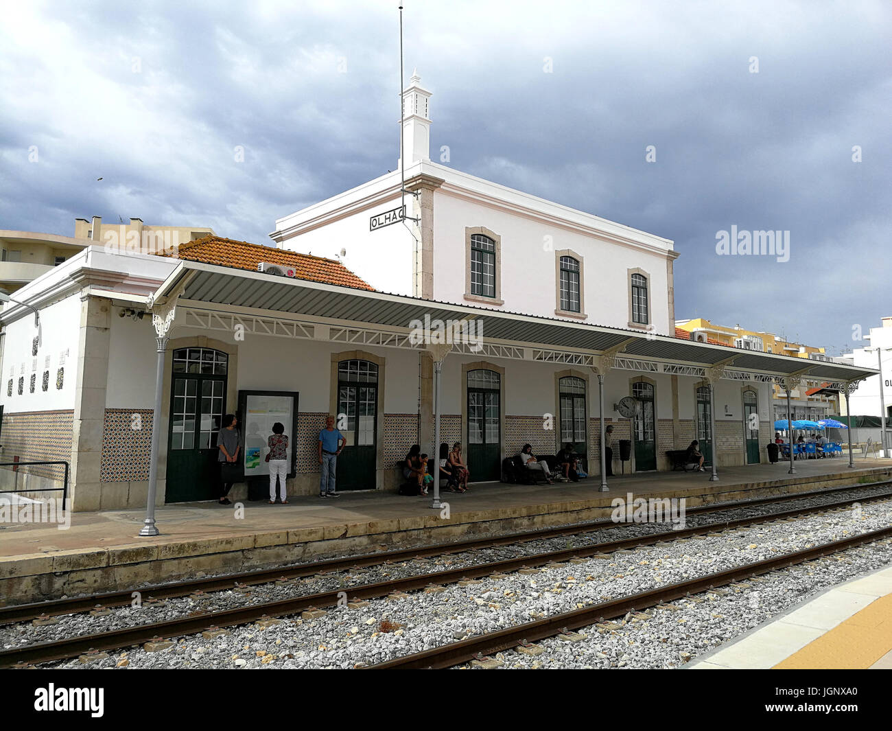 Railroad station in Olhao, Portugal, 2017/06/25, 09:39 A.M. only ...