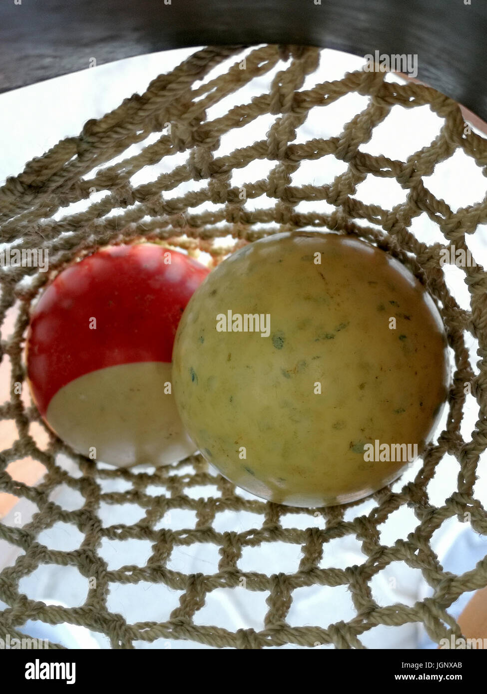 Billiard table pocket with balls Stock Photo - Alamy