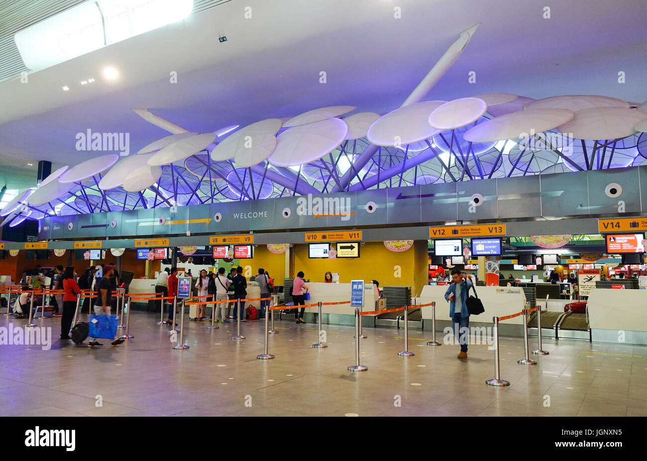 Kuala Lumpur, Malaysia - Jan 17, 2017. Check-in counters at Departure ...