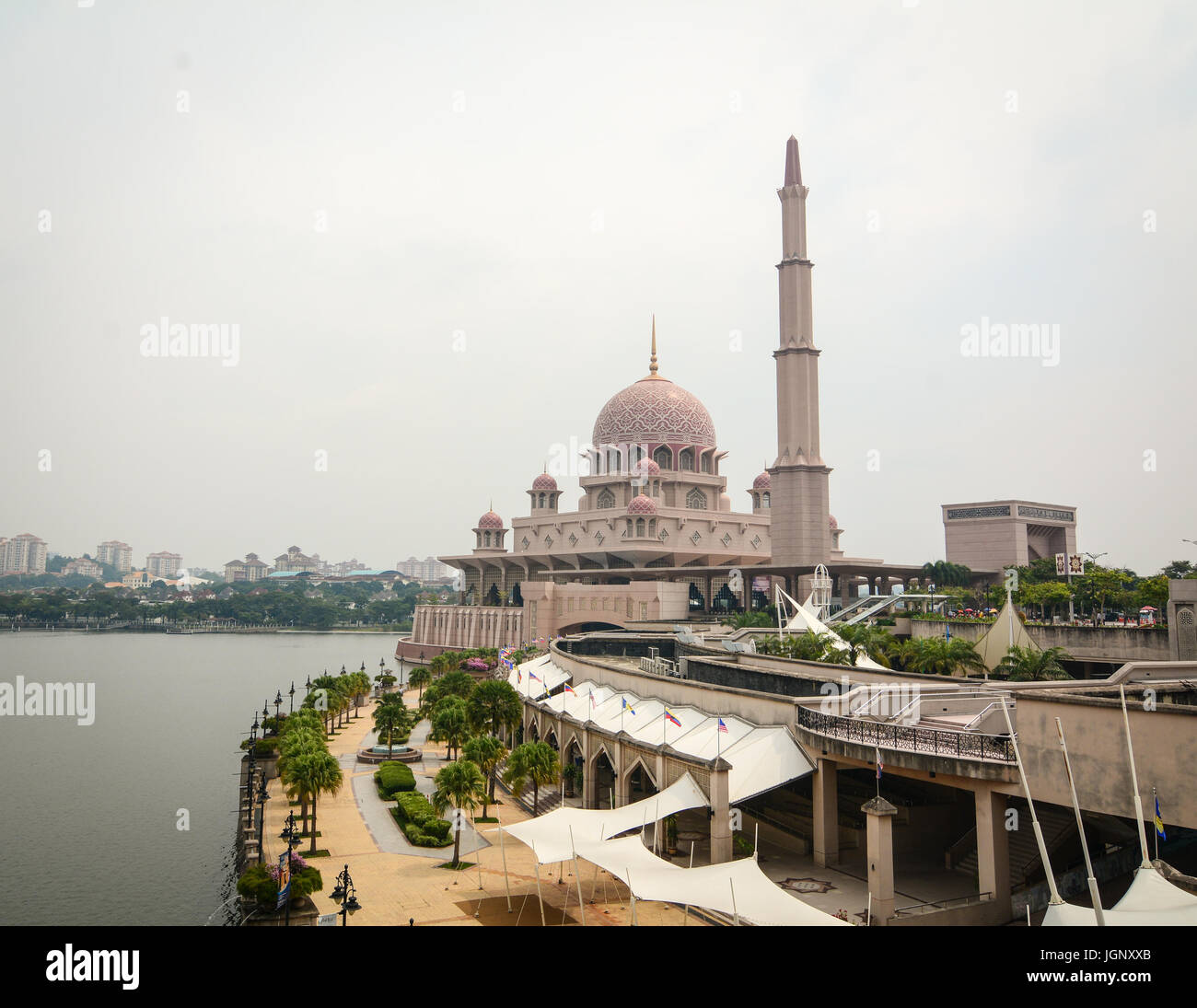 Putrajaya, Malaysia - Jul 7, 2015. Putrajaya Mosque at the rainy day ...