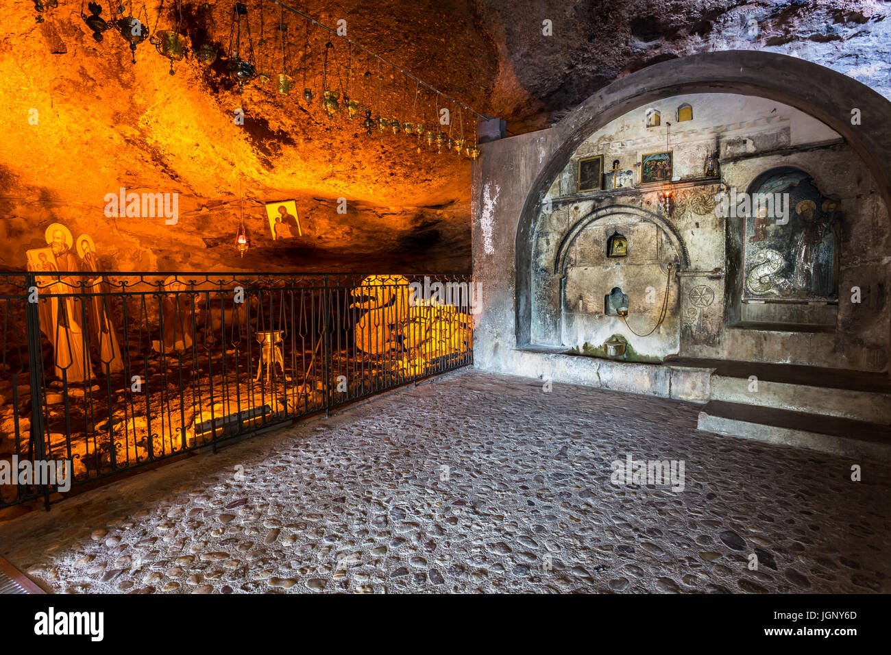 Mega Spileo or Monastery of the Great Cavern Stock Photo - Alamy