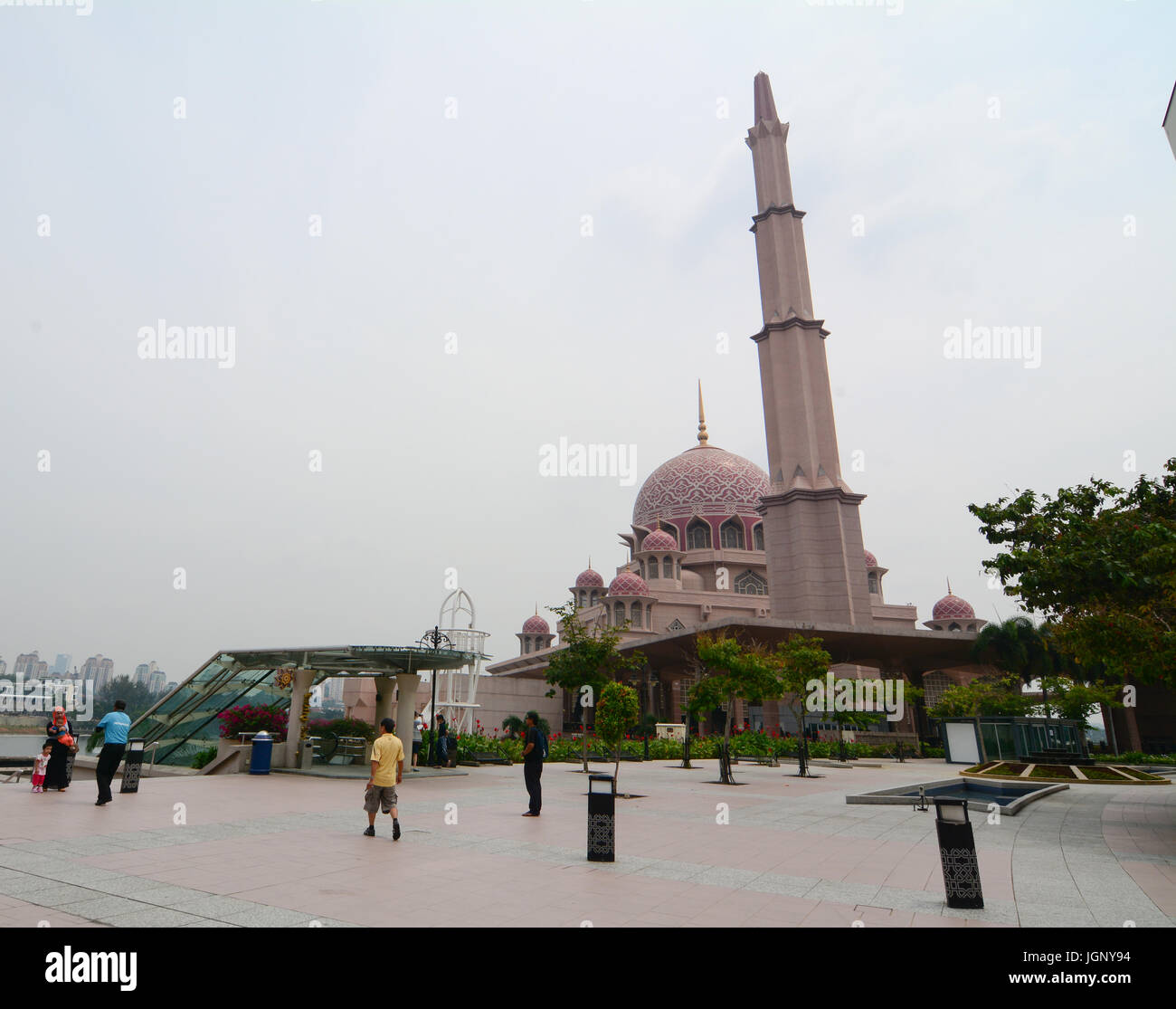 Putrajaya, Malaysia - Jul 7, 2015. People visit Putrajaya Mosque at the ...