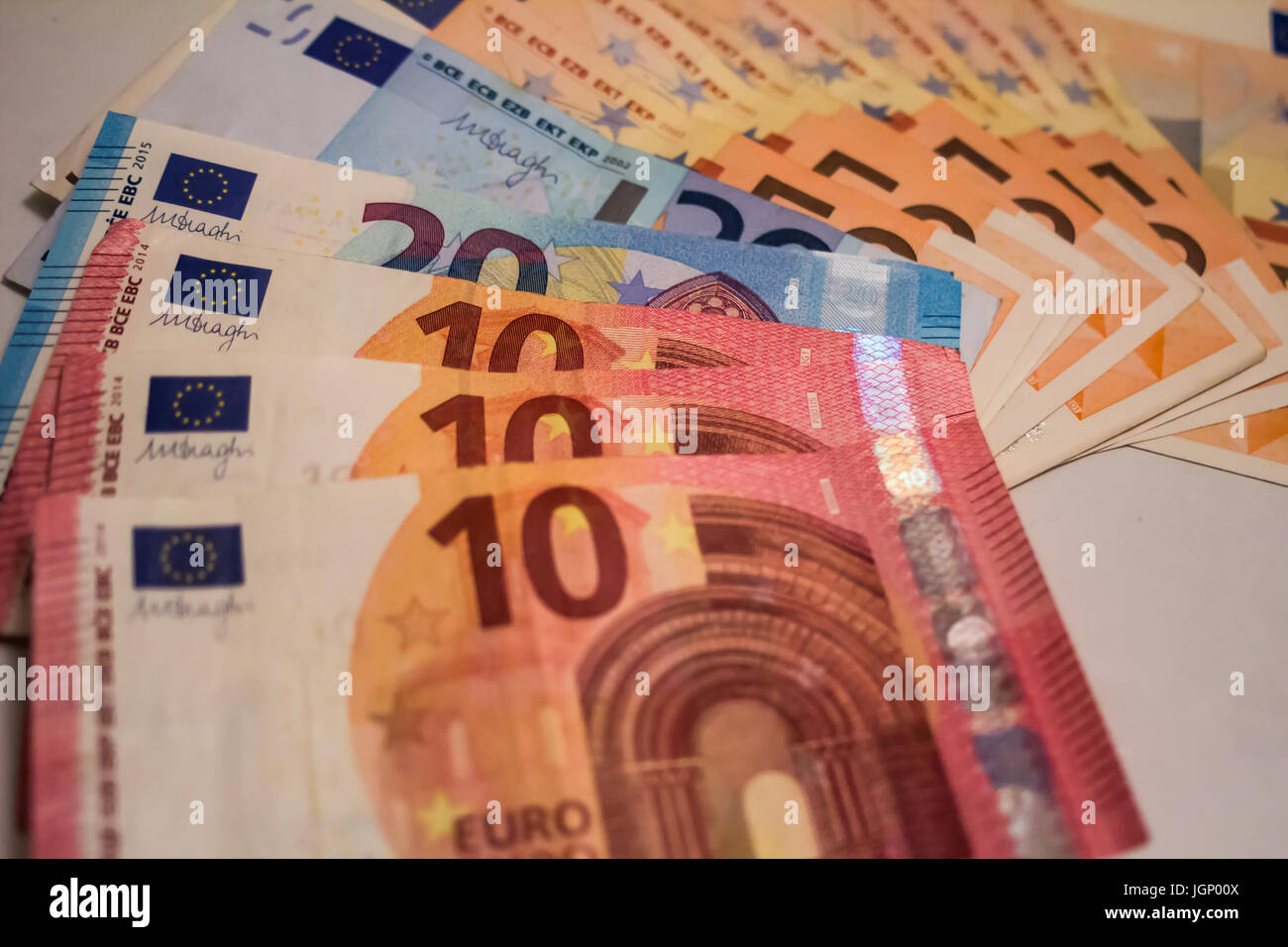 A composition of euro banknotes providing great options to be used for ...