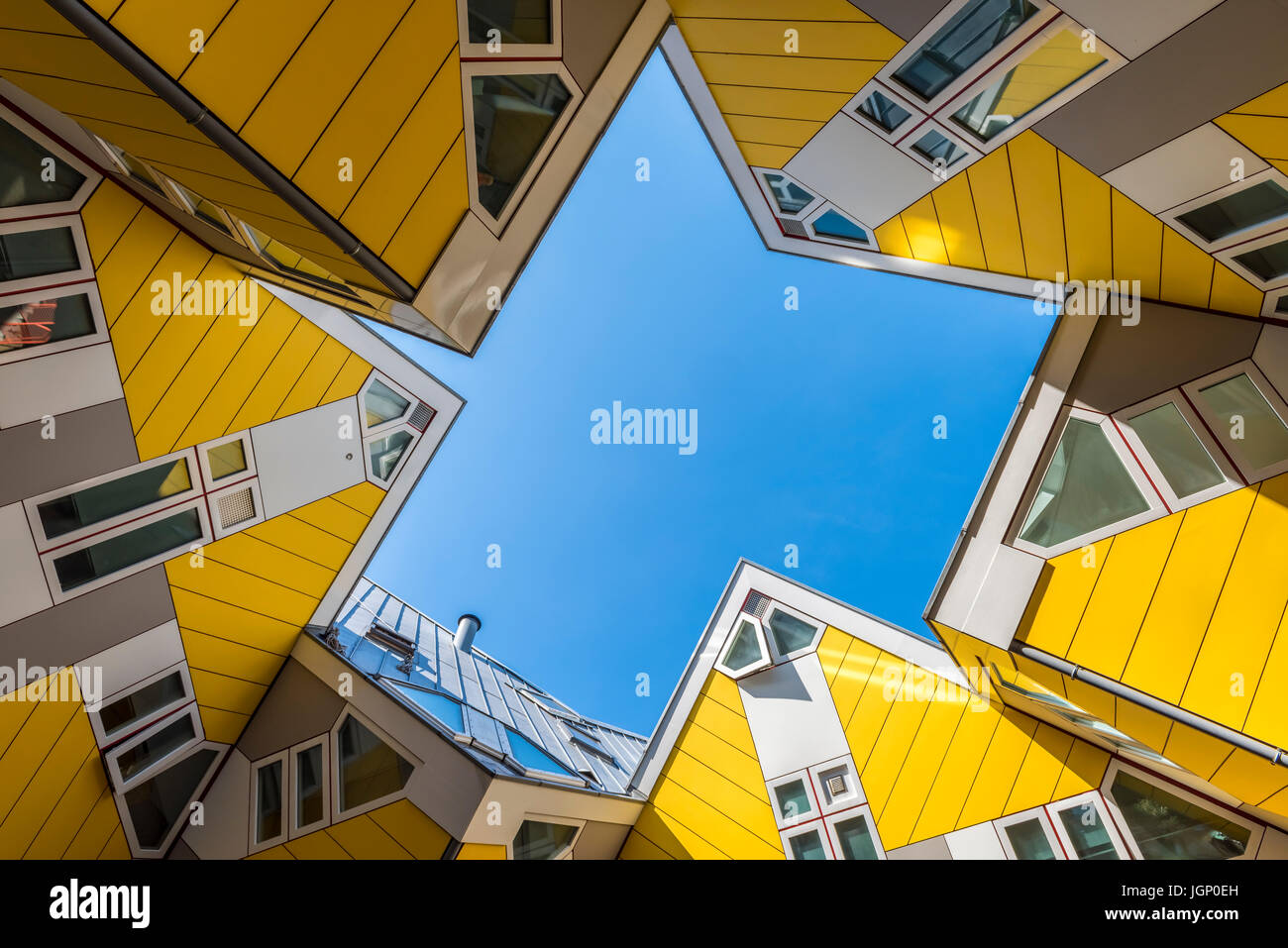 Rotterdam, The Netherlands - March 24, 2017: Yellow cube houses ...