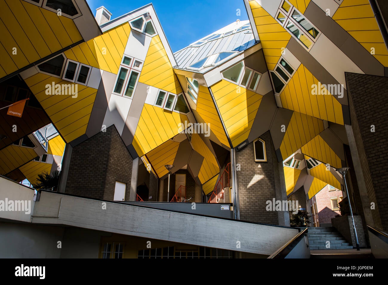 Rotterdam, The Netherlands - March 24, 2017: Yellow cube houses ...
