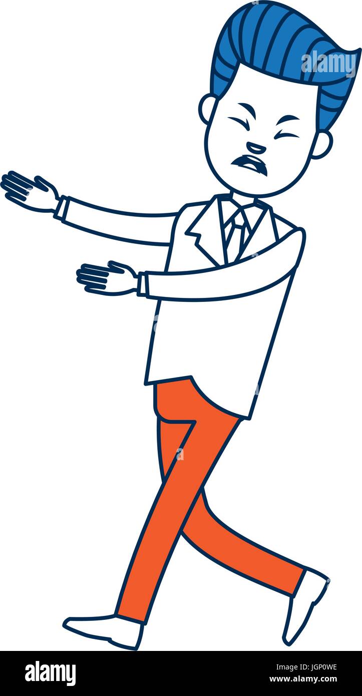 businessman character walk angry crisis concept Stock Vector Image ...