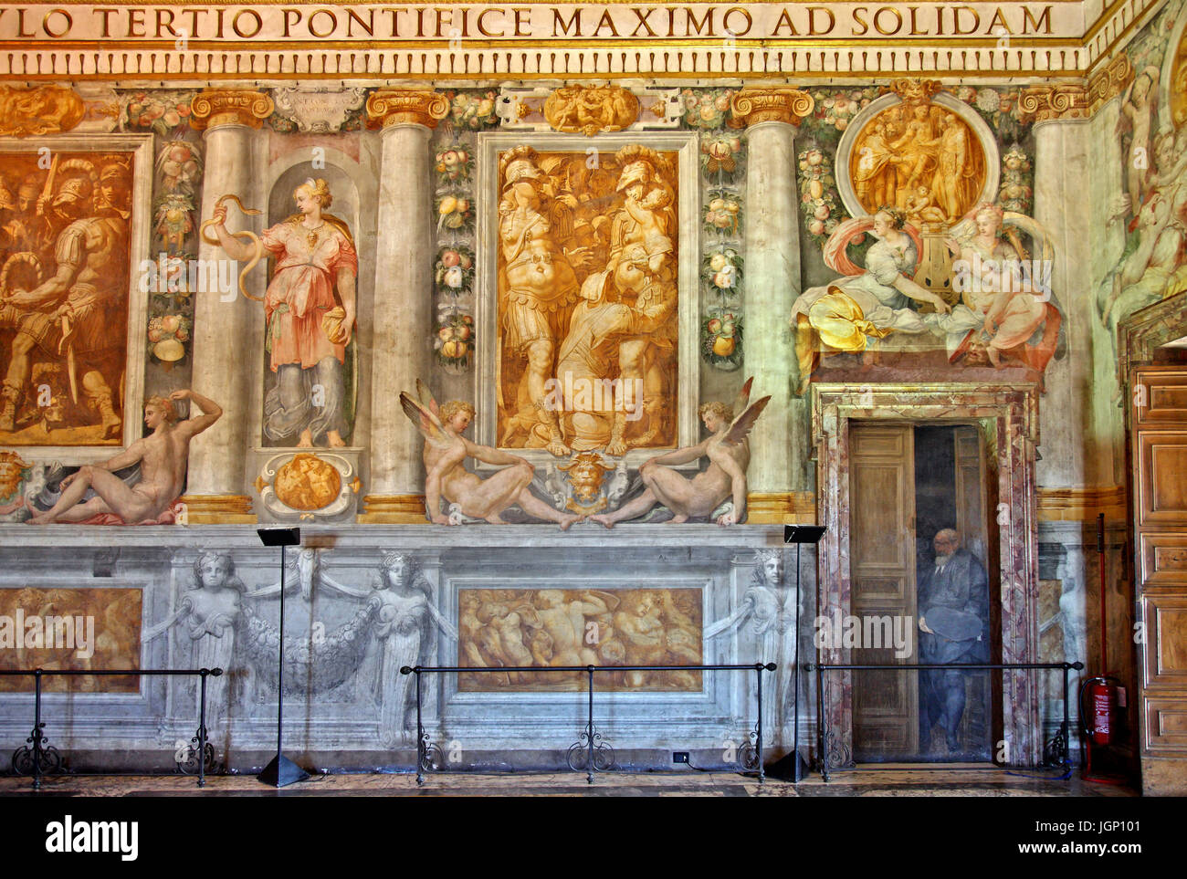 "Detail" of fresoed wall in the Paolina Room (named after Pope Paul III ...