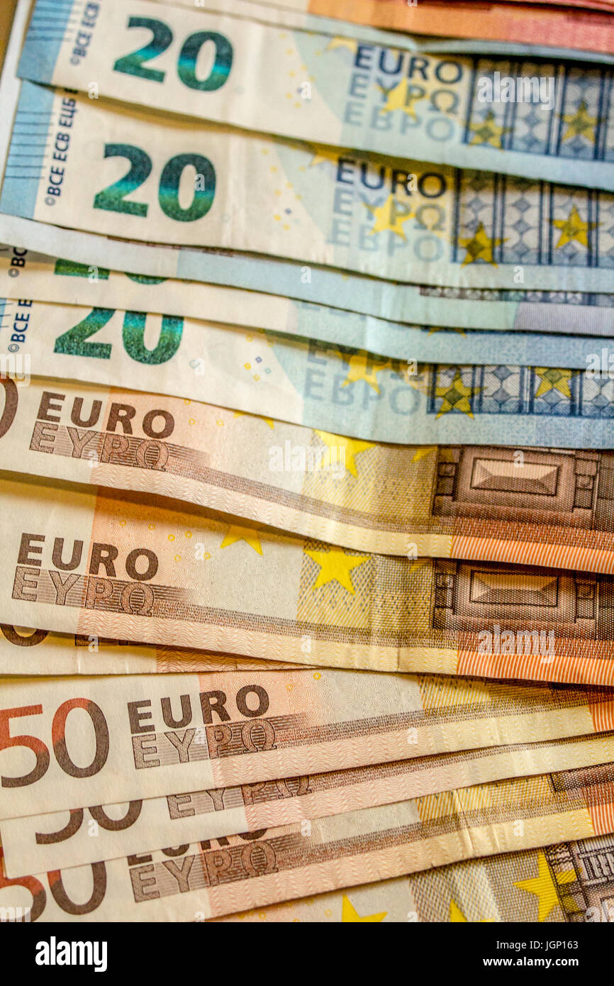 A composition of euro banknotes providing great options to be used for ...