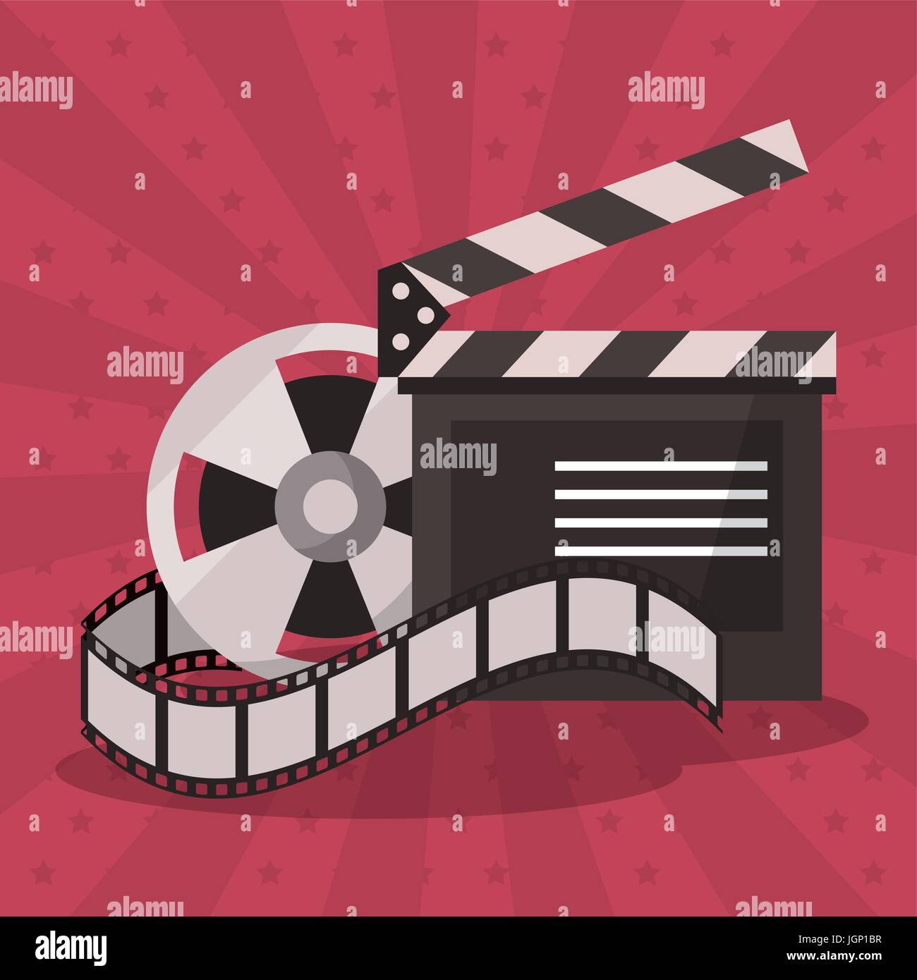 Movie Reel Background In Red