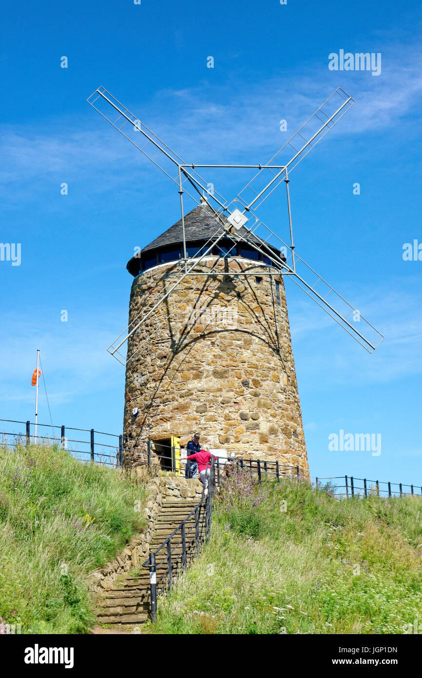 A windmill at St. Monans alond the Fife Coastal Path, Scotland Stock ...