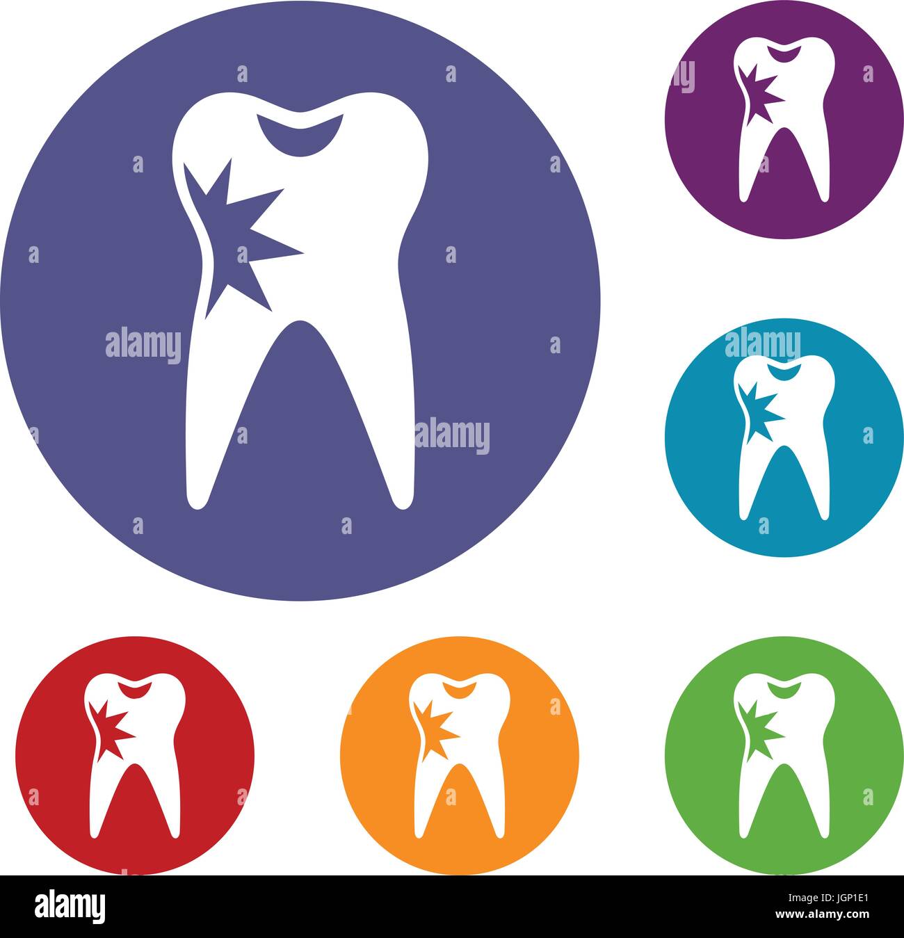 Cracked tooth icons set hi-res stock photography and images - Alamy