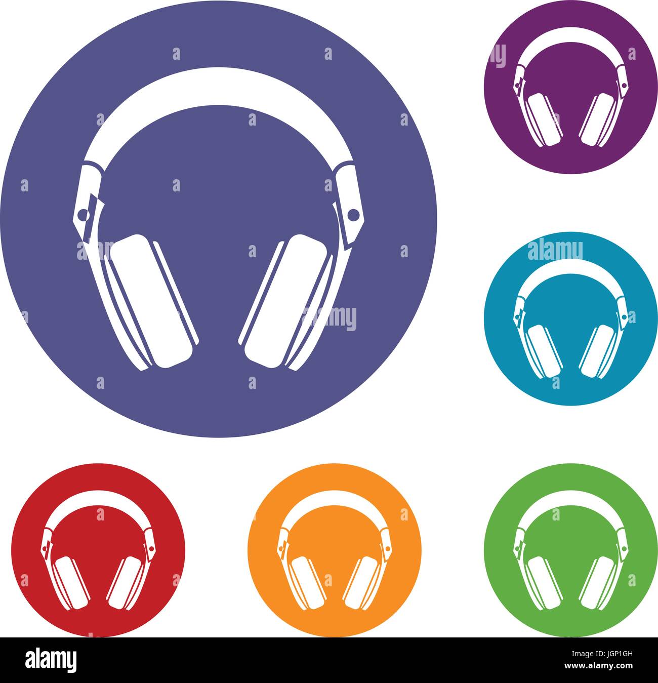 Headphones icons set Stock Vector Image & Art - Alamy