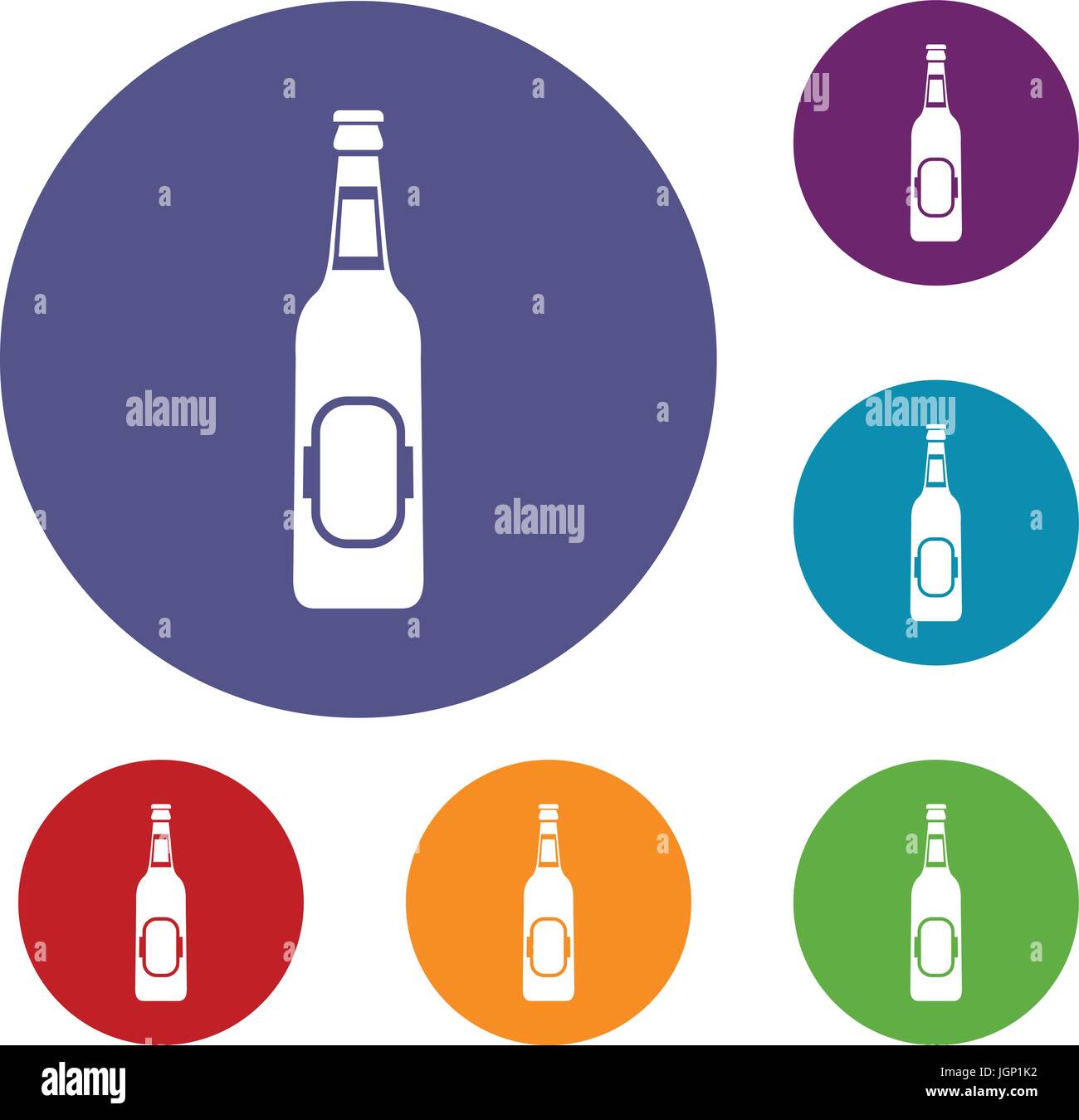 Bottle of beer icons set Stock Vector Image & Art - Alamy