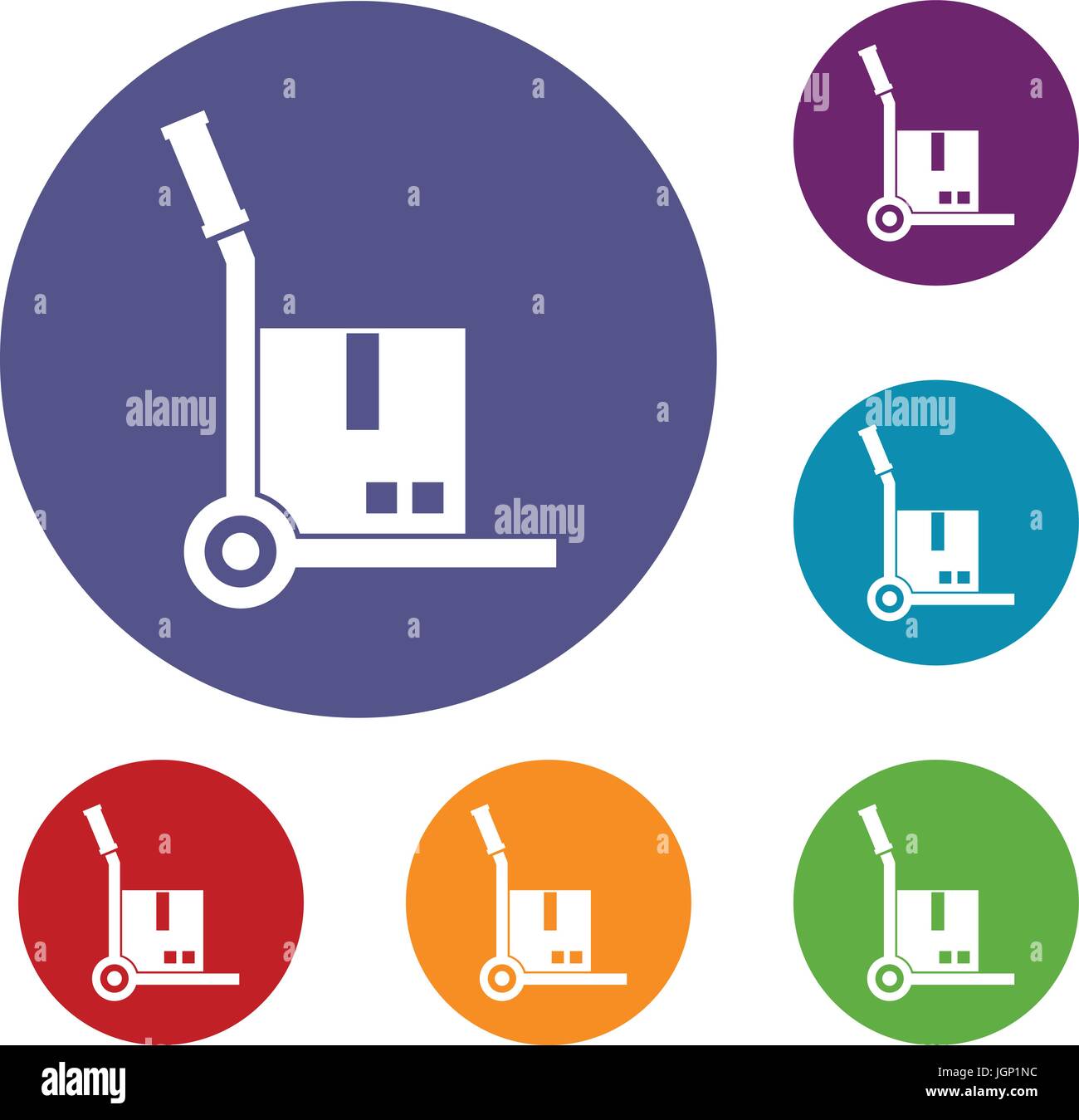 Truck with cargo icons set Stock Vector Image & Art - Alamy