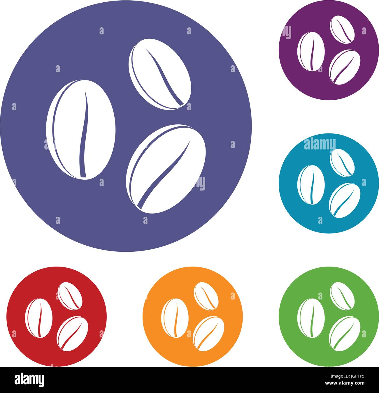 Coffee beans icons set Stock Vector Image & Art - Alamy