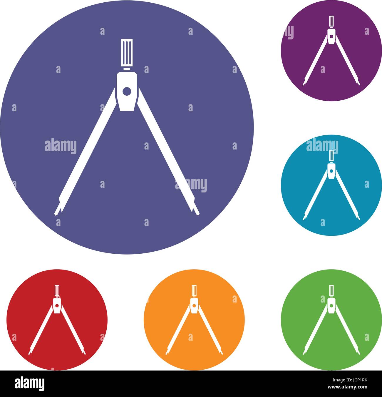 Drawing compass icons set Stock Vector Image & Art - Alamy