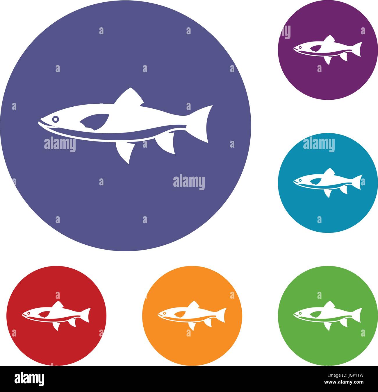 Fish icons set Stock Vector Image & Art - Alamy