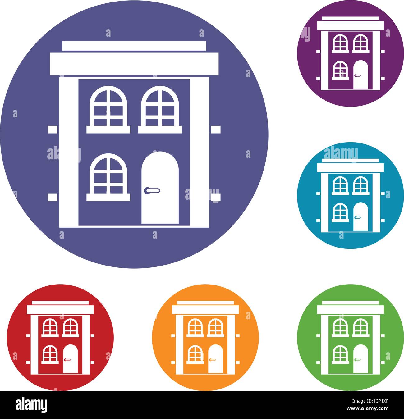 Two-storey residential house icons set Stock Vector Image & Art - Alamy