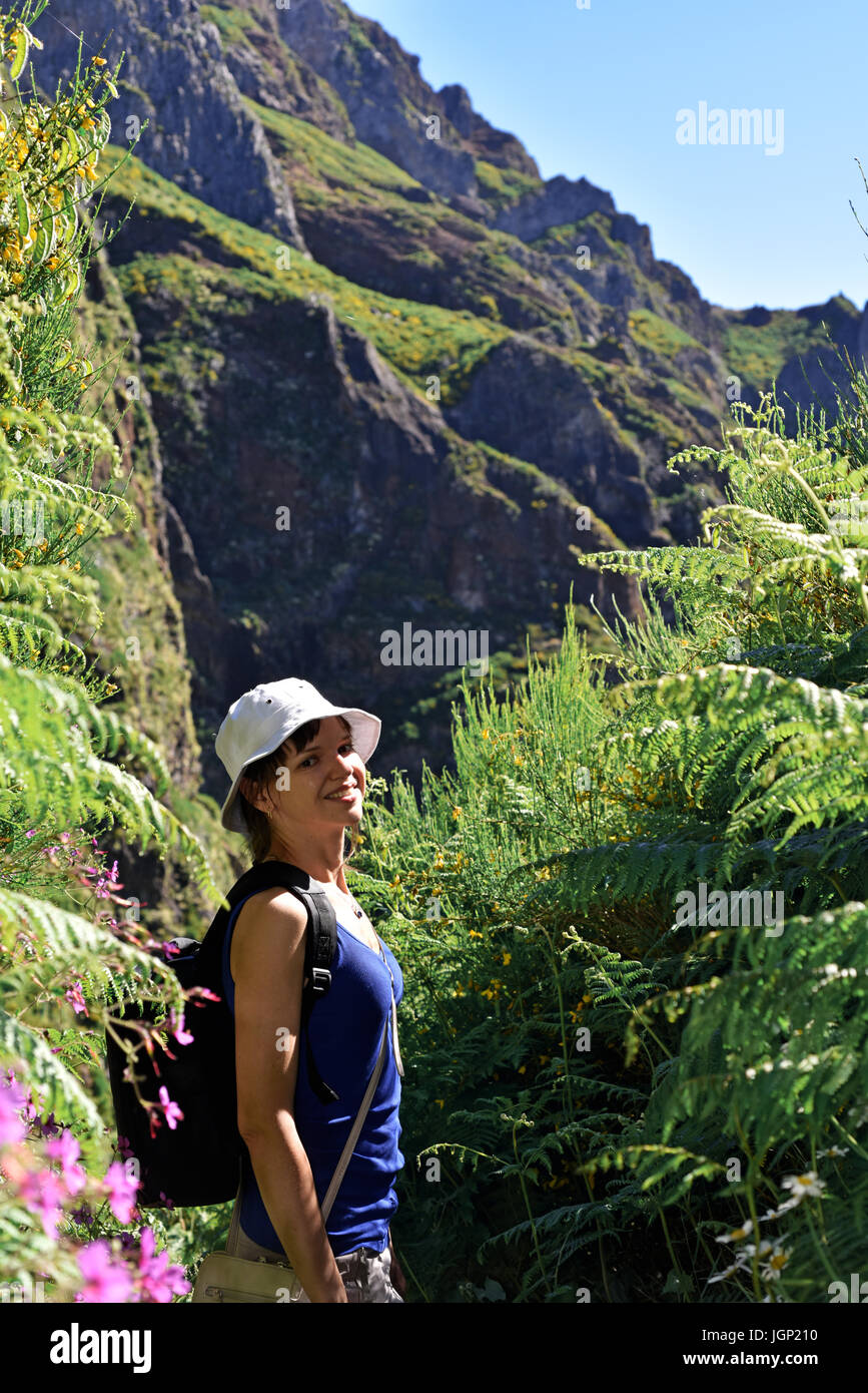Woman in pico arieiro madeira island hi-res stock photography and ...