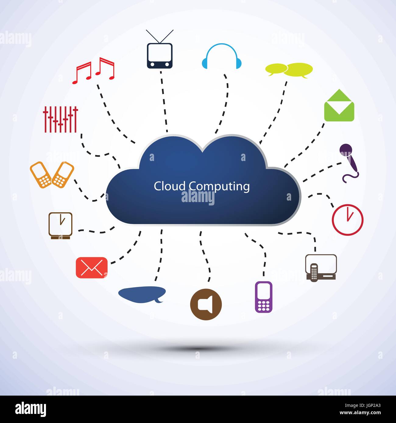 Colorful Cloud Computing Concept Design in Editable Vector Format Stock ...