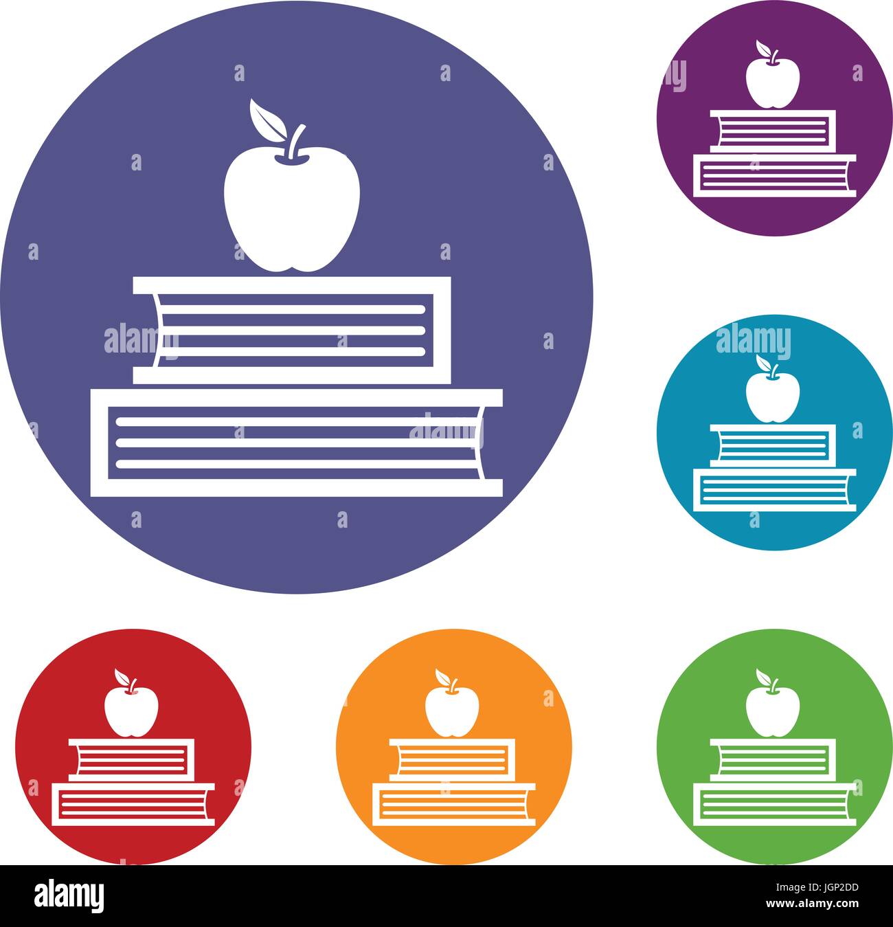Books and apple icons set Stock Vector Image & Art - Alamy