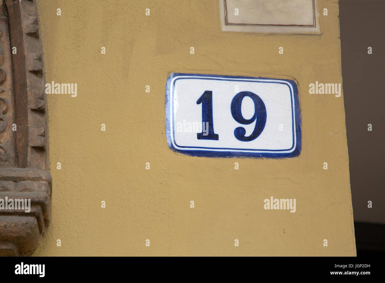 Number Nineteen Sign on Wall Stock Photo - Alamy