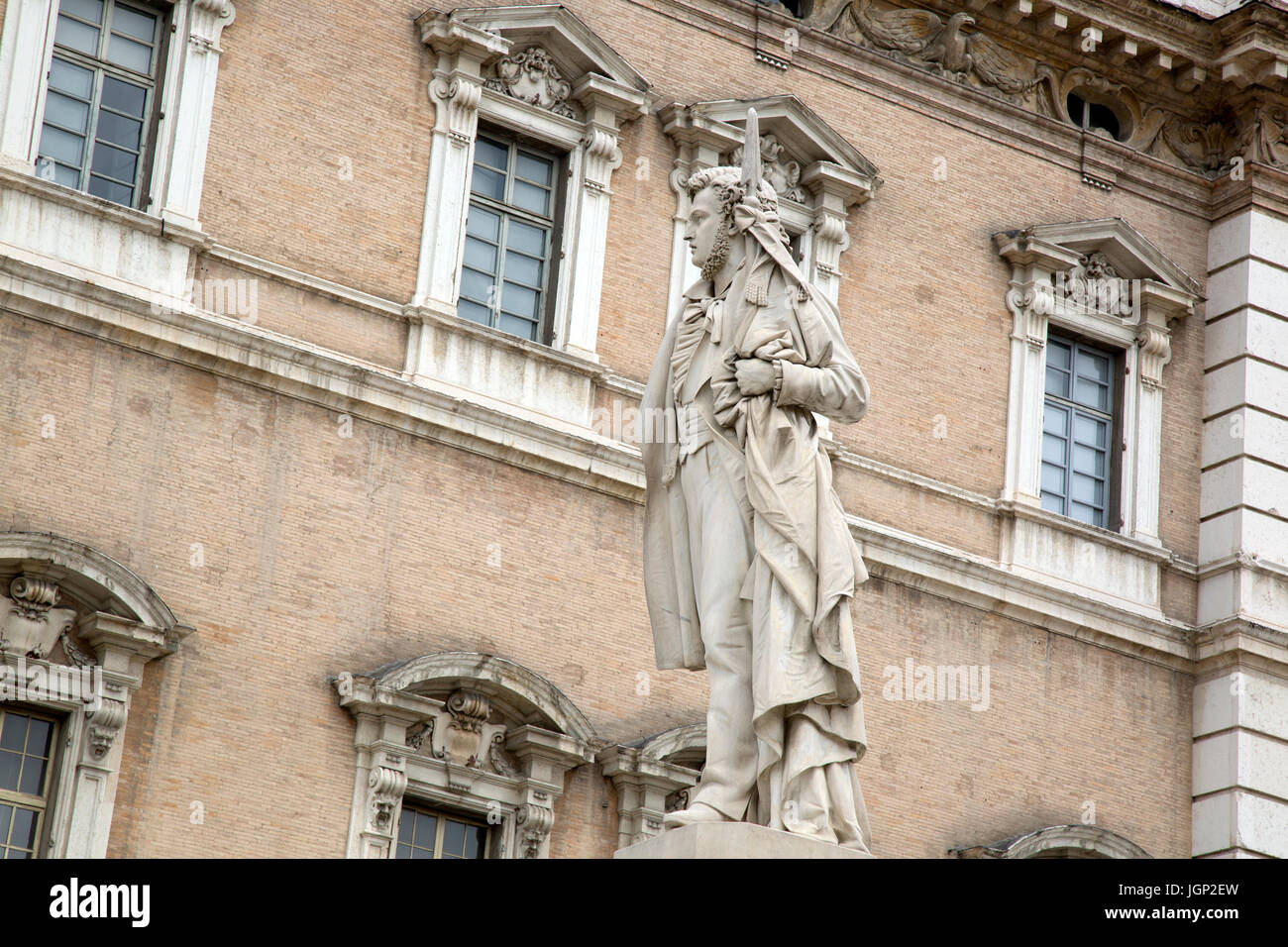 Ducal Palace with Ciro Menotti Statue; Modena; Italy Stock Photo - Alamy
