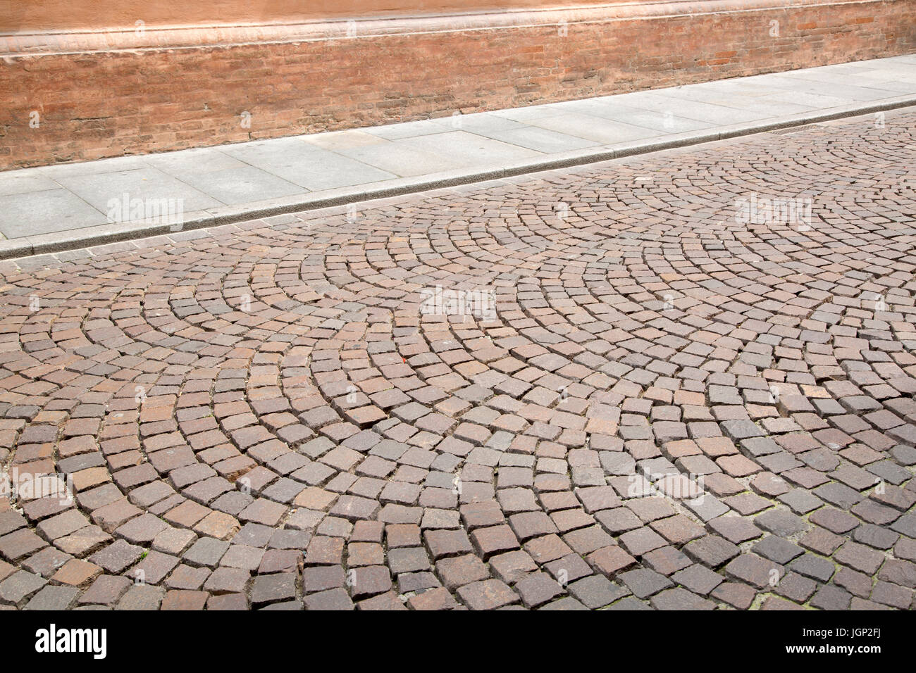 Cobblestone Street Background, Modena; Italy Stock Photo - Alamy