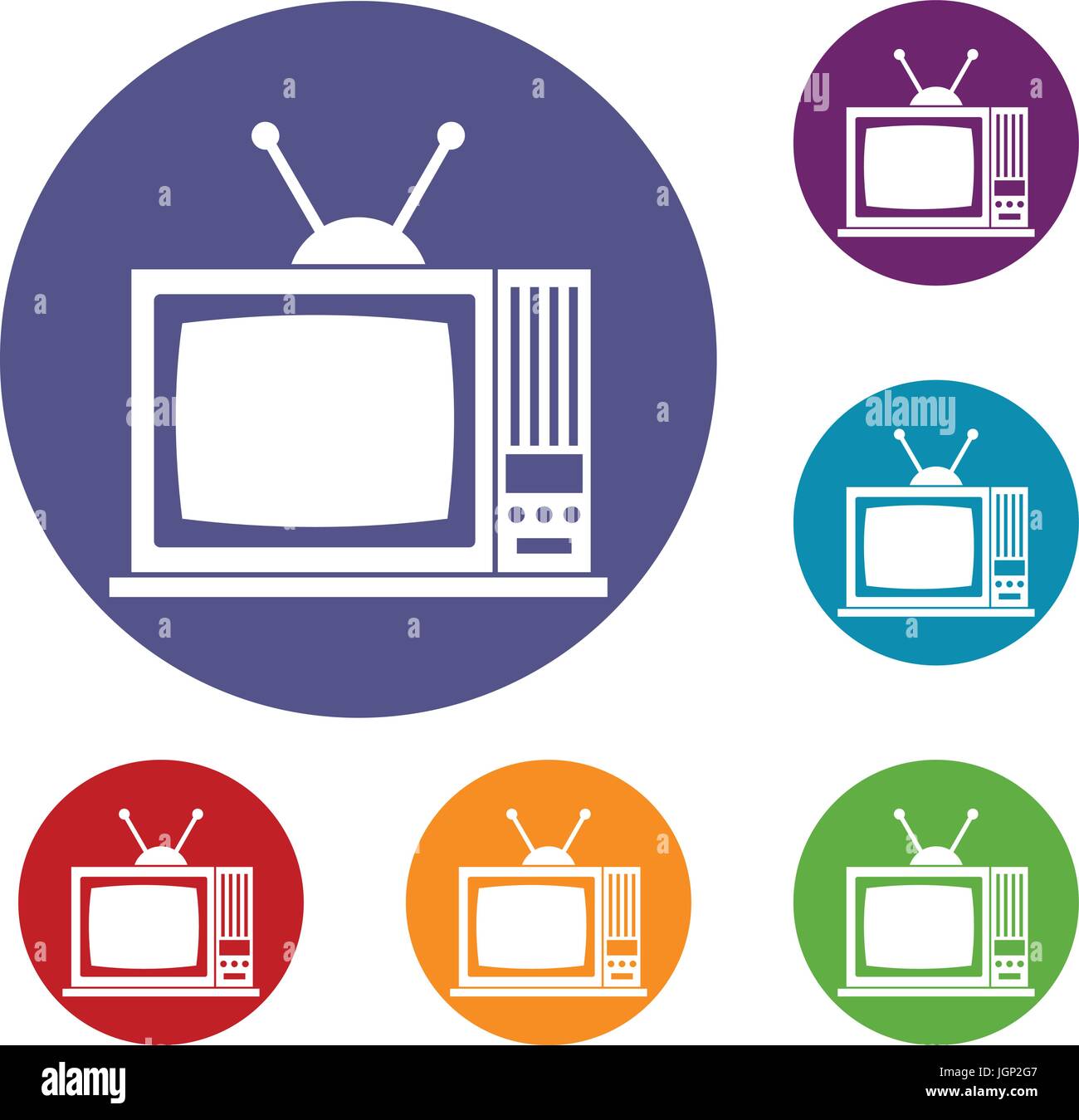 Retro TV icons set Stock Vector Image & Art - Alamy