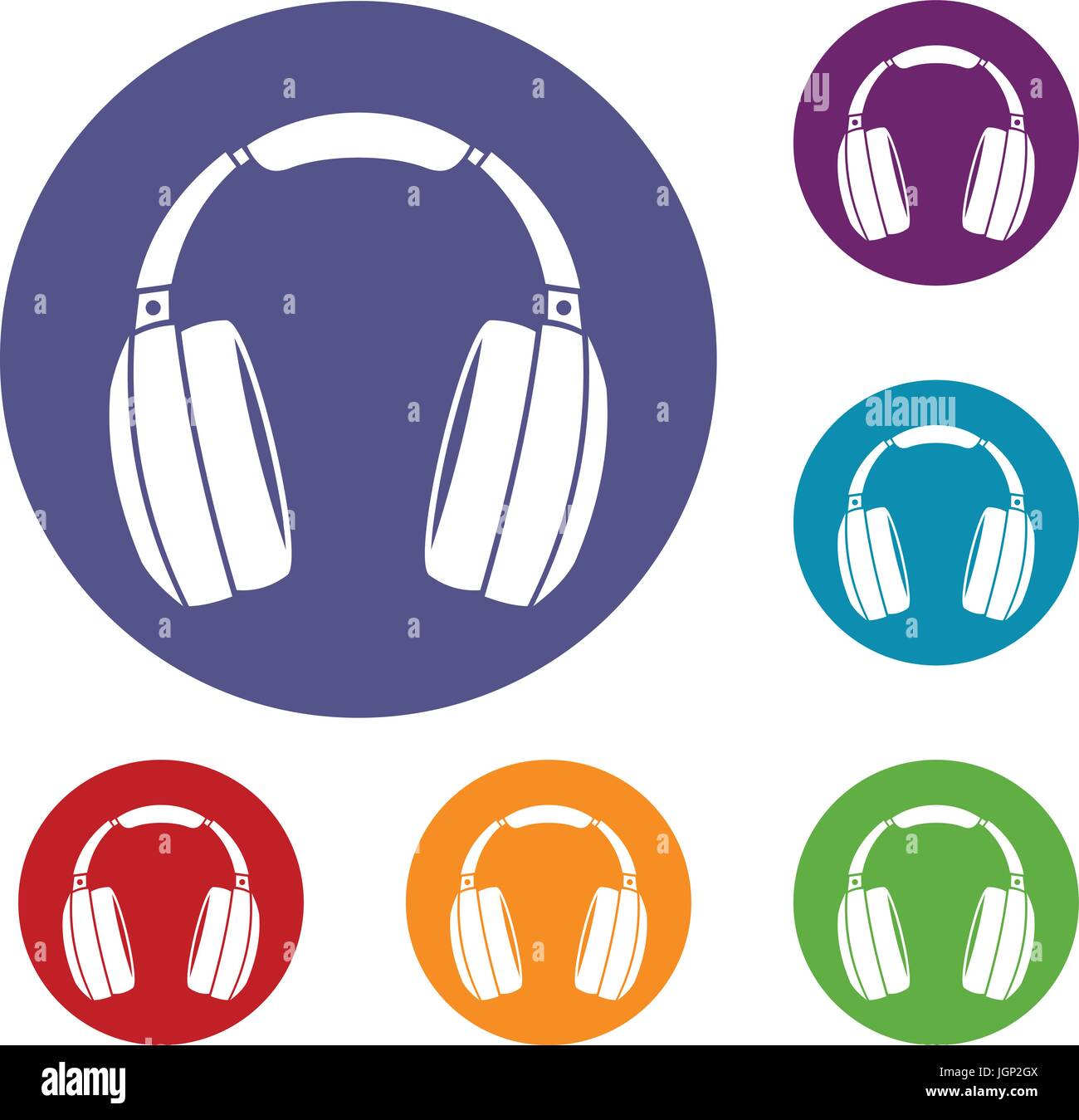 Headphones icons set Stock Vector Image & Art - Alamy
